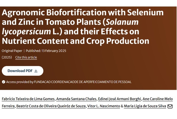 Agronomic Biofortification with Selenium and Zinc in Tomato Plants ...